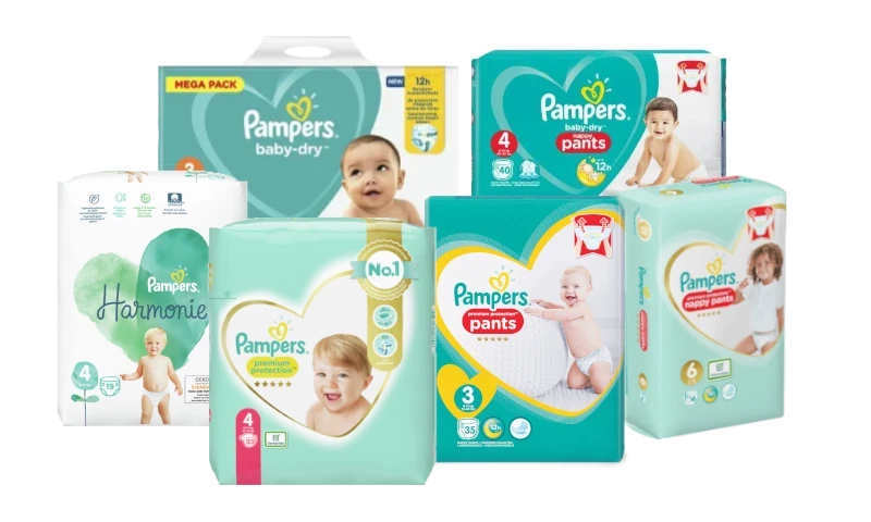 Pampers luiers: alle (sub)merken, maten in 1 overzicht